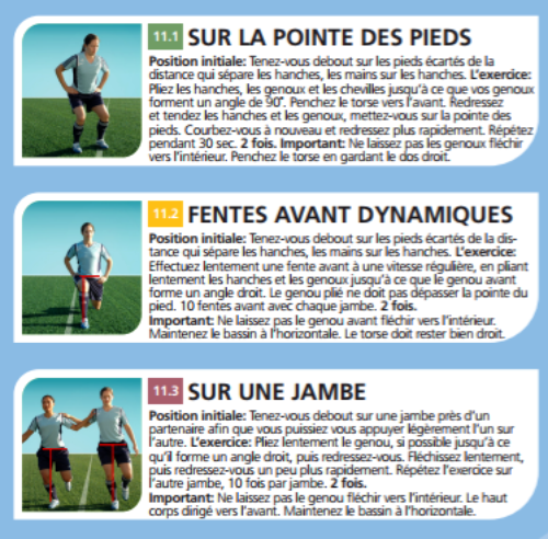 Léchauffement "Prévention des blessures" en Football